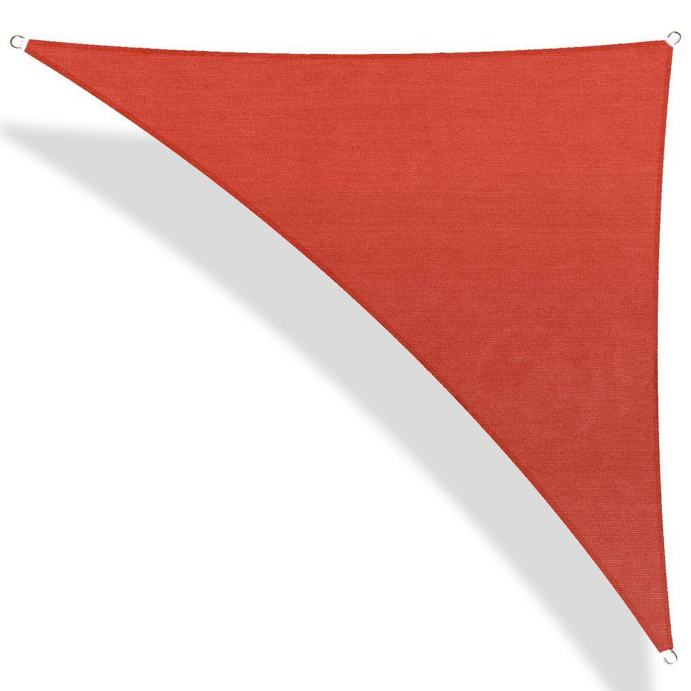 Shade&Beyond 15 ft. x 15 ft. x 21 ft. 185 GSM Rust Red Triangle Sun ...