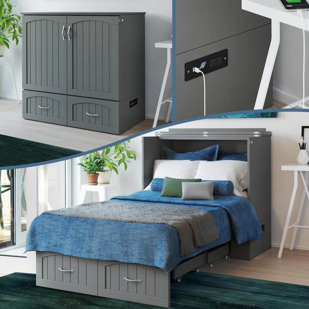 Reviews for AFI Southampton Grey Solid Wood Frame Twin XL Murphy Bed ...