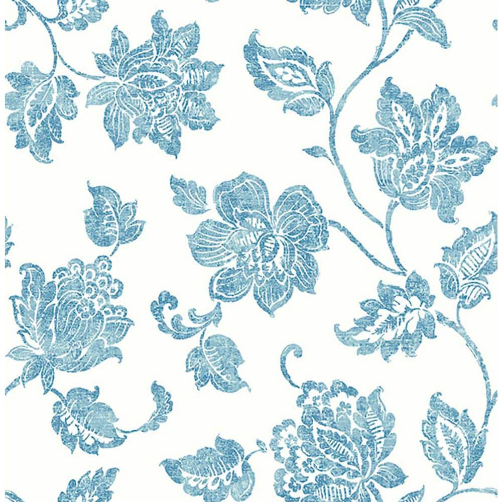 Advantage Guy Blue Jacobean Matte Non-Pasted Non-woven Paper Wallpaper ...