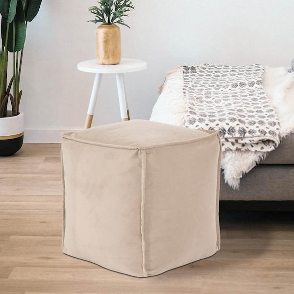 Marley Forrest Pouf Ottoman Tall With Cover Sterling Sand 873 224 The Home Depot