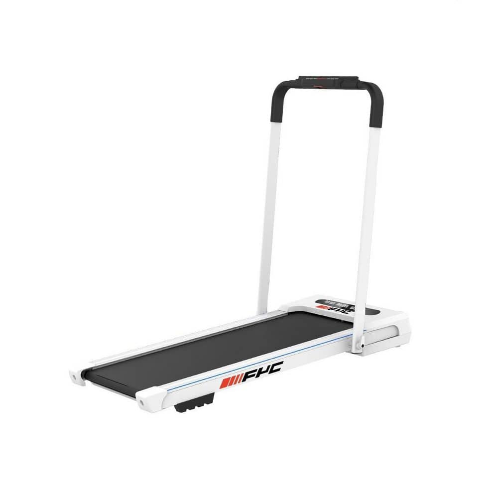 Tidoin 3.5 HP White Metal Foldable Electric Treadmill with Safety Key ...