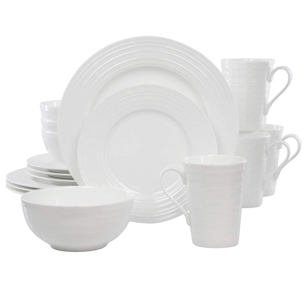 GIBSON elite Pascale 16-Piece Embossed Bone China Dinnerware Set in ...