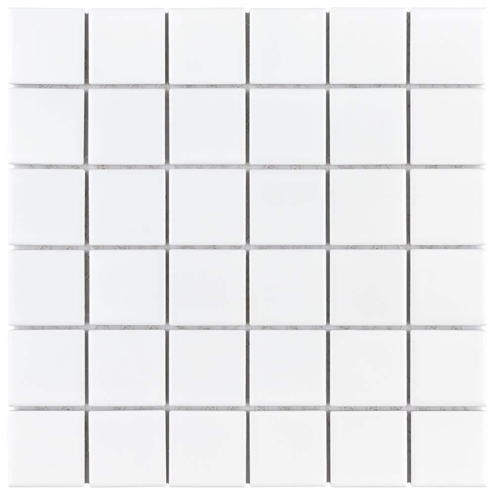 Merola Tile Metro Quad Matte White 11-3/4 in. x 11-3/4 in. Porcelain ...