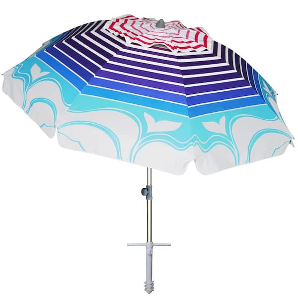 MOEPISY Umbrella diameter 7 ft. fiberglass Beach UPF 50+ Patio Umbrella ...