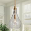 Uolfin Modern Island Pendant Light, Iros 1-Light Brass Gold Teardrop ...