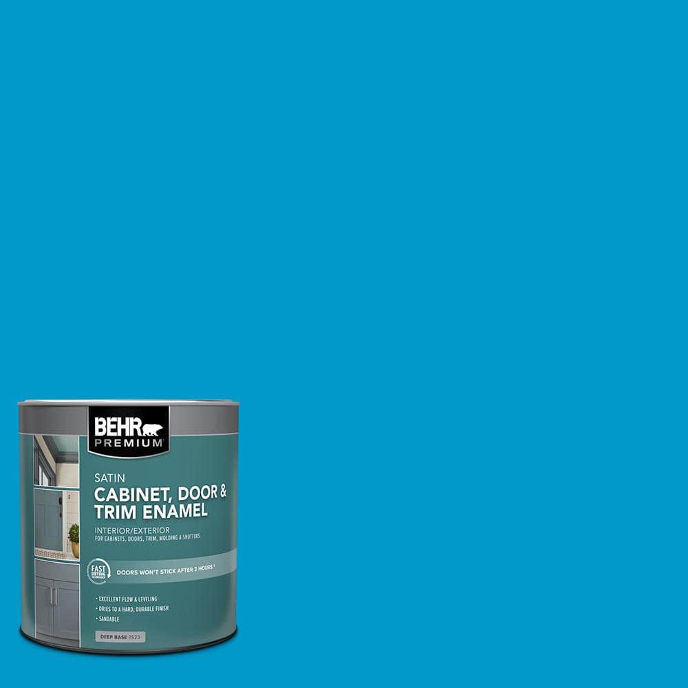 BEHR PREMIUM 1 qt. #550B-6 Isle of Capri Satin Enamel Interior/Exterior ...