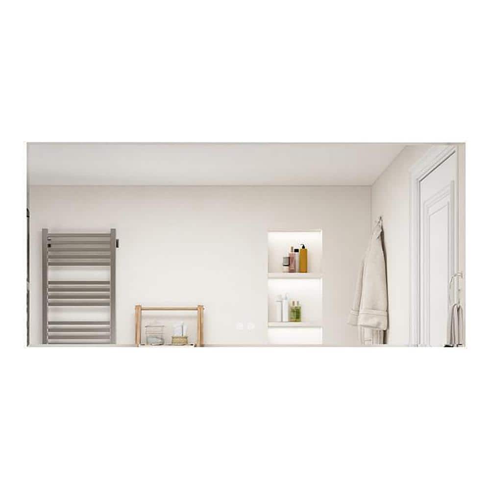 JimsMaison 60 in. W x 24 in. H Large Rectangular Frameless Anti-Fog ...