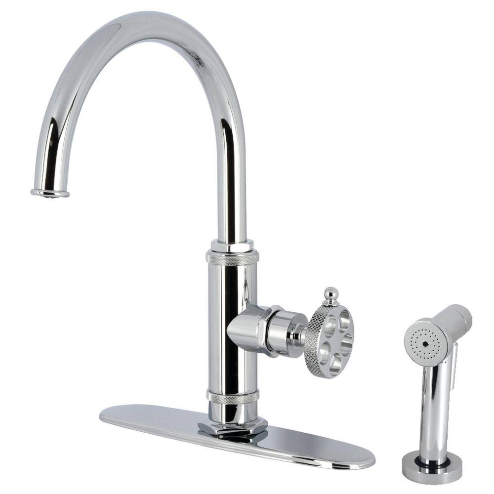Kingston Brass Webb Deck Mount Single Handle Standard Kitchen Faucet ...