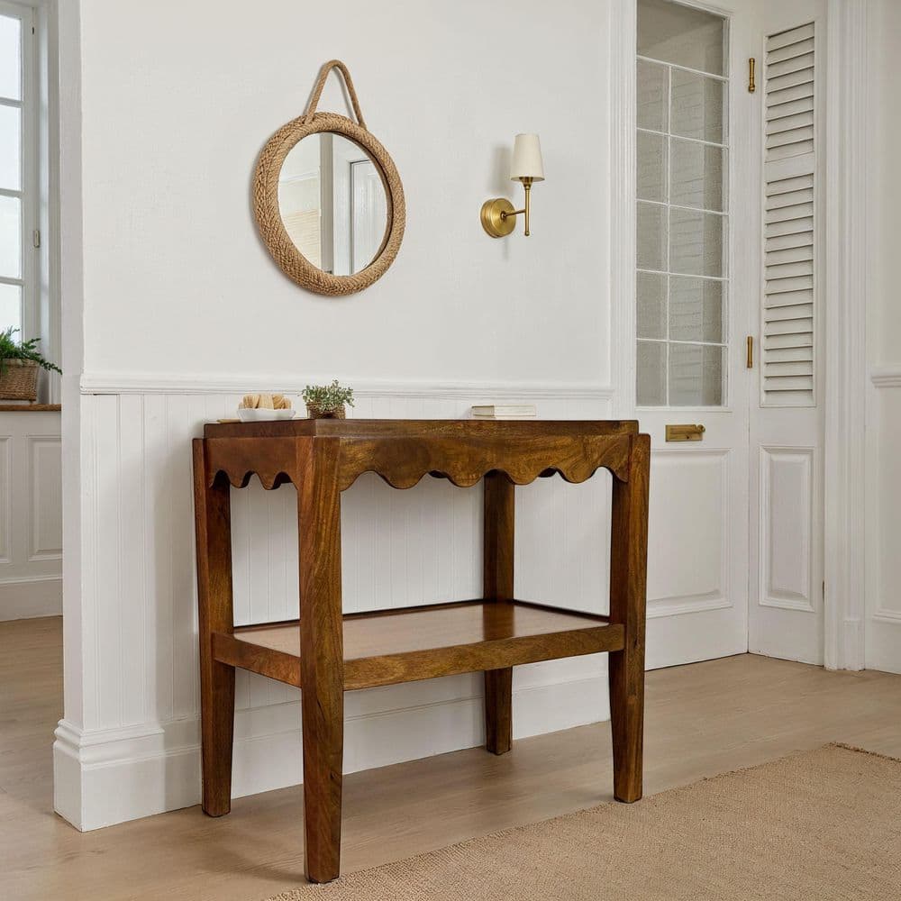 Reviews for Carolina Chair and Table Scallop Edge 28 in. Chestnut ...