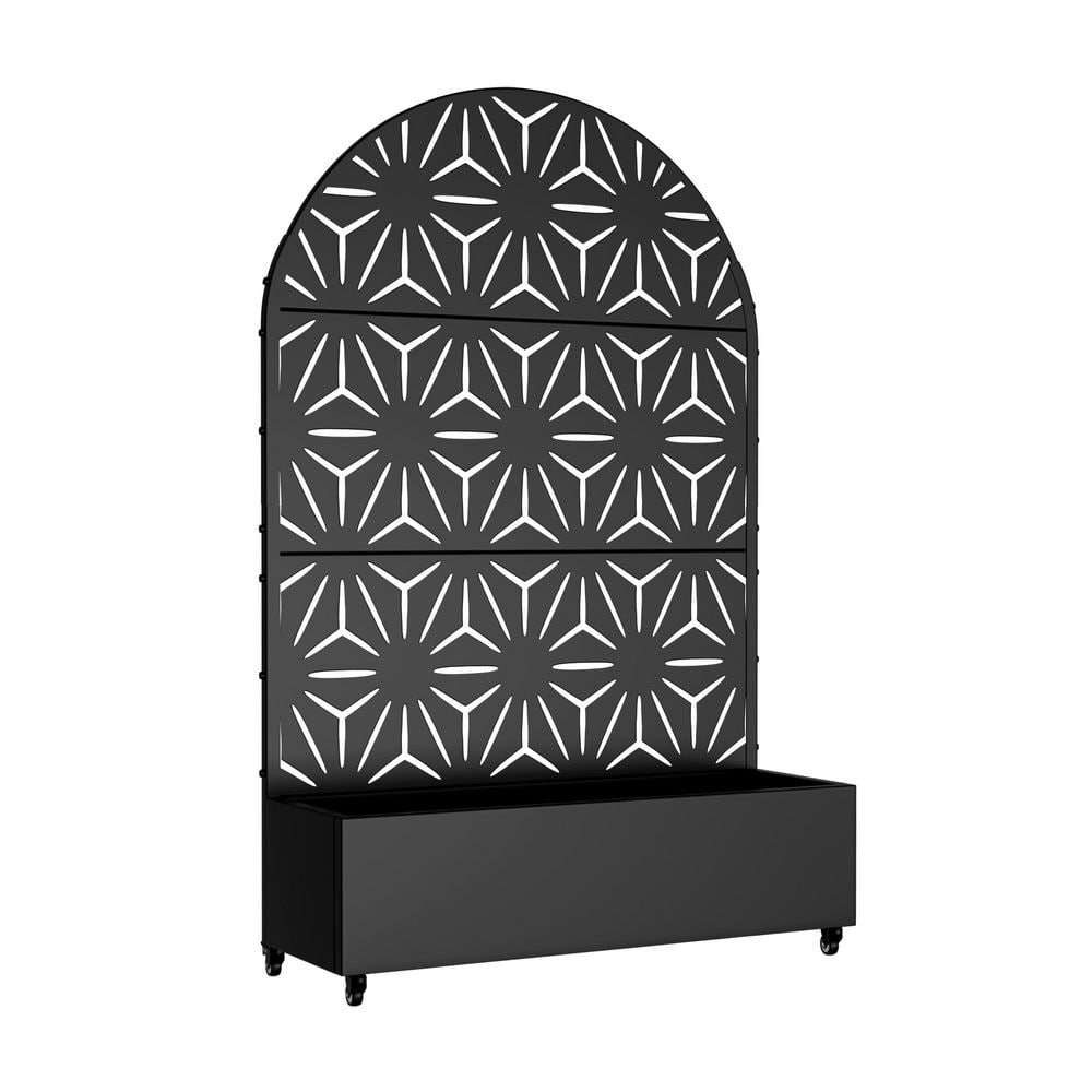 PexFix 16 in. L x 47 in. W x 11.9 in. H 155 qt. Black Arh Metal Planter ...