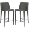 SAFAVIEH Garretson 26 in. Gray Counter Stool (Set of 2) FOX2021H-SET2 ...
