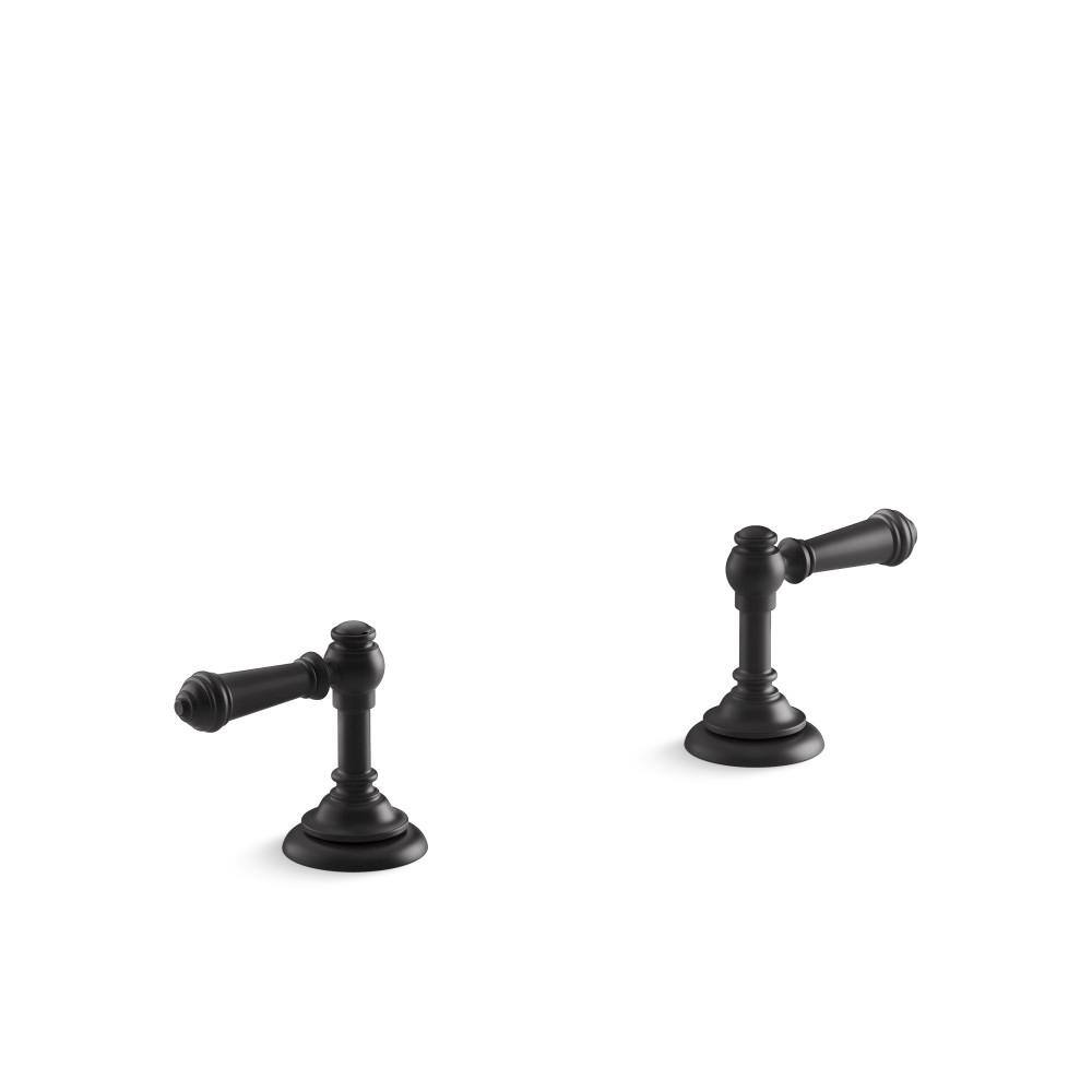 KOHLER Artifacts Lever Bathroom Sink Faucet Handles in Matte Black ...