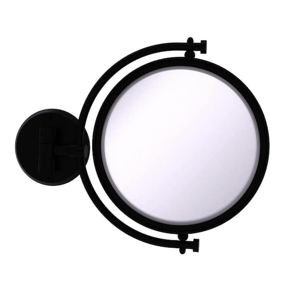Allied Brass 8 in. x 10 in. Round Framed Wall Mounted Make-Up Mirror 2X ...