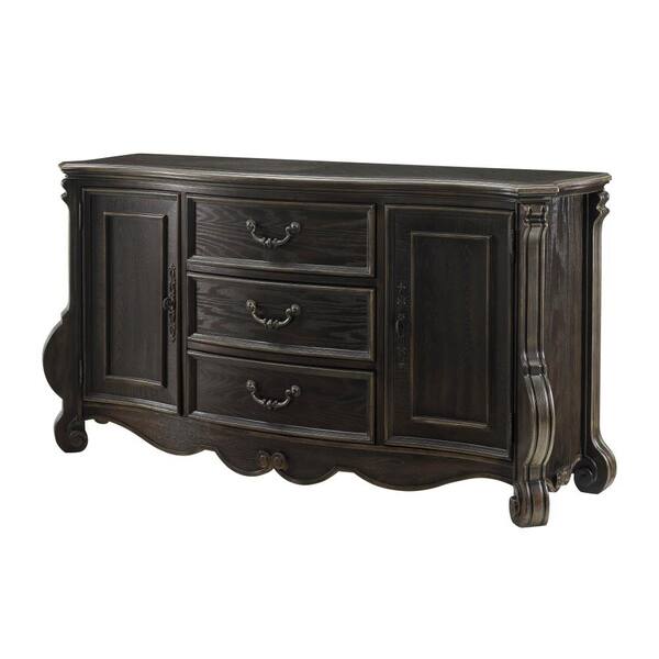 Steve Silver 3-Drawer Rhapsody Dark Brown Buffet-RH660B - The Home Depot