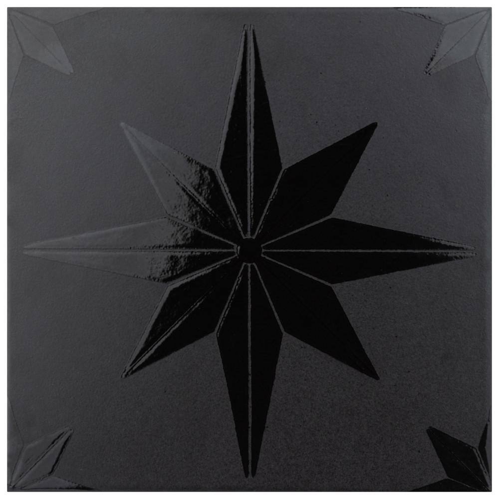 Merola Tile Stella Luxe Midnight 9 in. x 9 in. Porcelain Floor and Wall ...