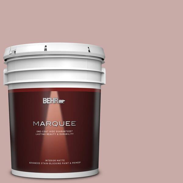 BEHR MARQUEE 5 gal. #130E-3 Rosy Tan Matte Interior Paint & Primer ...