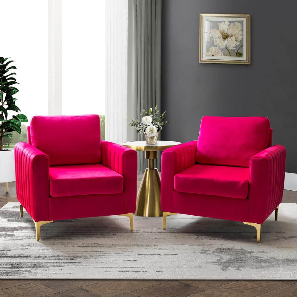 JAYDEN CREATION Ennomus Modern Fuchsia Polyester Club Chair Arm Chair ...