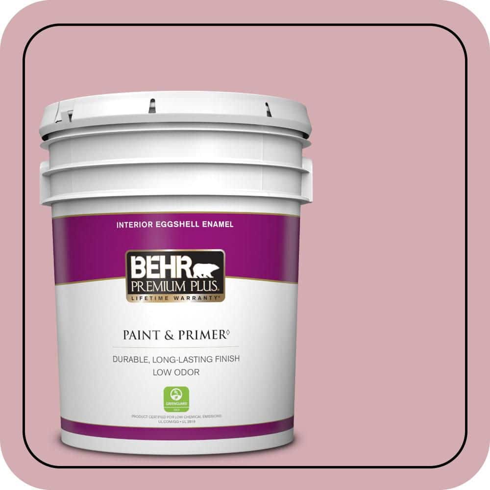 BEHR PREMIUM PLUS 5 gal. #S130-3 Ballet Rose Eggshell Enamel Low Odor ...
