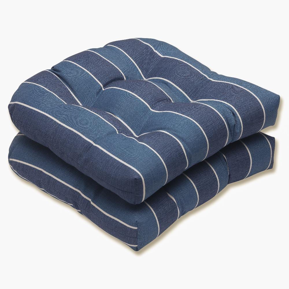 Pillow Perfect Striped 19 in. x 19 in. Outdoor Dining Chair Cushion in ...