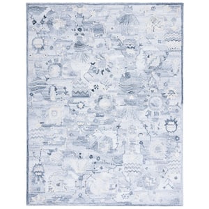 SAFAVIEH Glamour Ivory/Gray 8 ft. x 10 ft. Border Floral Area Rug ...