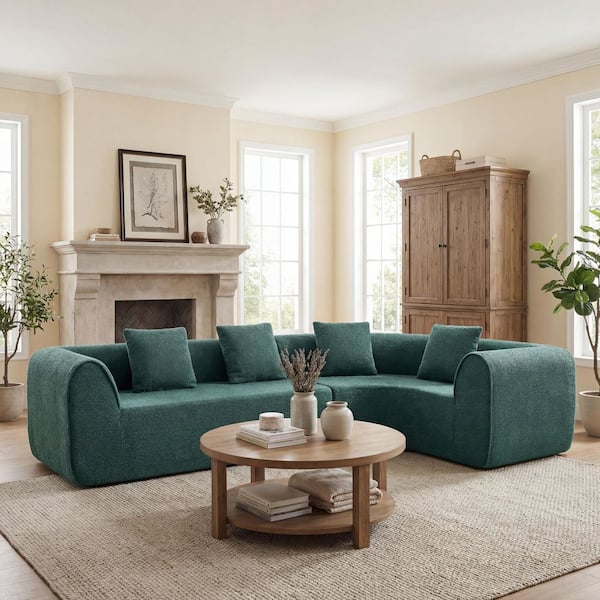 CHRISTOPHER KNIGHT HOME Valerie 110.2 in. Polyester Upholstered L ...