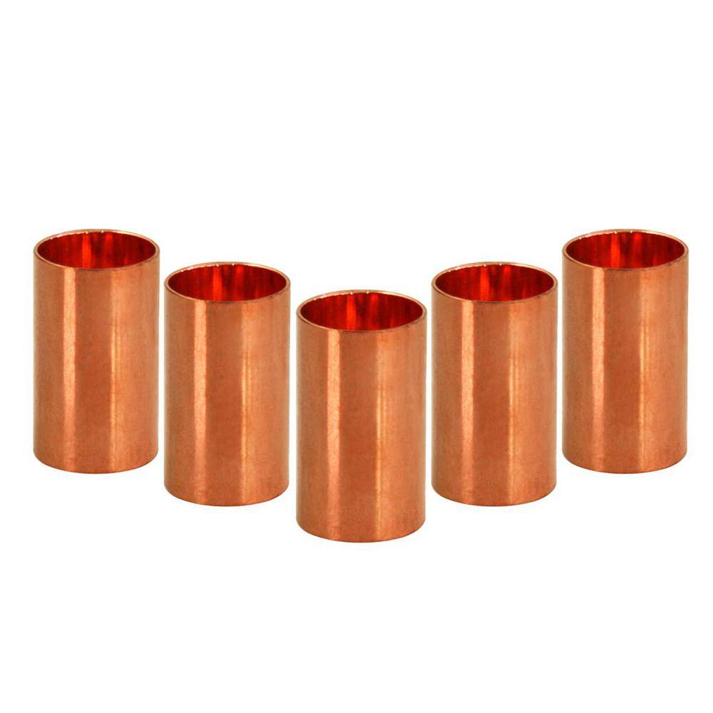 PLUMBFLEX 3/4 in. Straight Copper Coupling Fitting (5-Pack) 0034CCCL-5 ...
