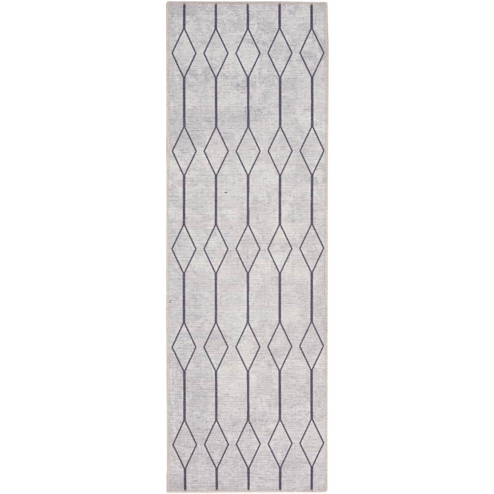 57 GRAND BY NICOLE CURTIS 57 Grand Machine Washable Ivory/Grey 2 ft. x ...