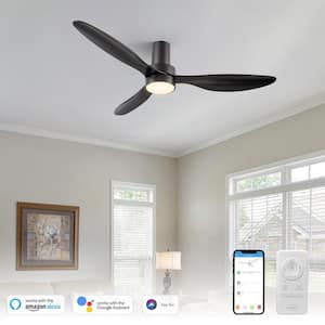 CARRO Semmes 52 in. Integrated LED Indoor White DC Motor Smart Ceiling ...