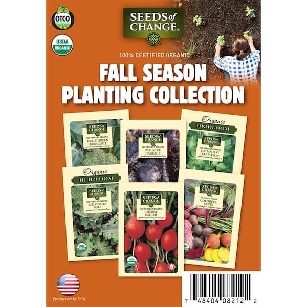 Seeds of Change Organic Fall Season Planting Vegetable Seeds Collection ...
