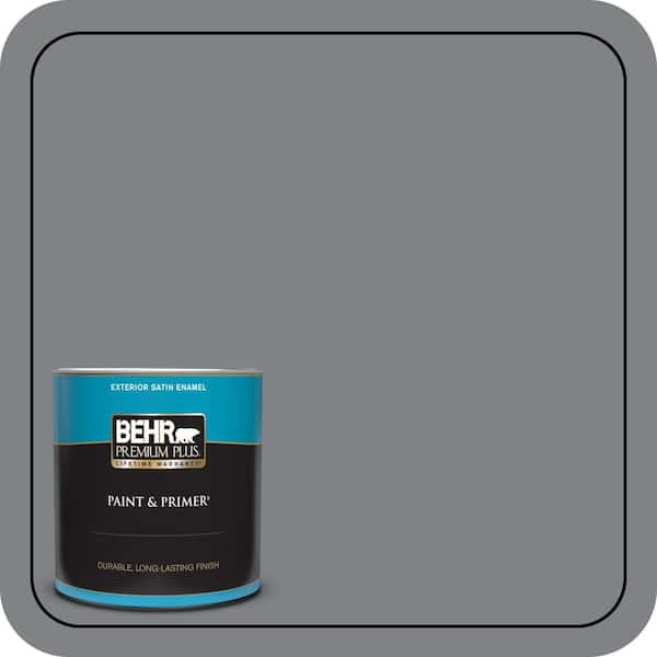 BEHR PREMIUM PLUS 1 qt. #PPU26-03 Legendary Gray Satin Enamel Exterior ...