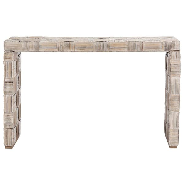 SAFAVIEH Adkin 54 in. White Wicker Console Table WIK6502A - The Home Depot