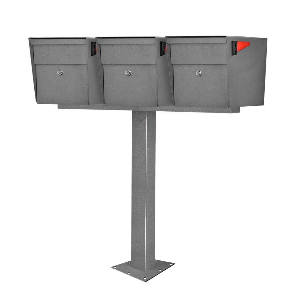 Mail Boss MailBoss X3 Locking Mailbox Post Mount Combo Kit, Granite ...