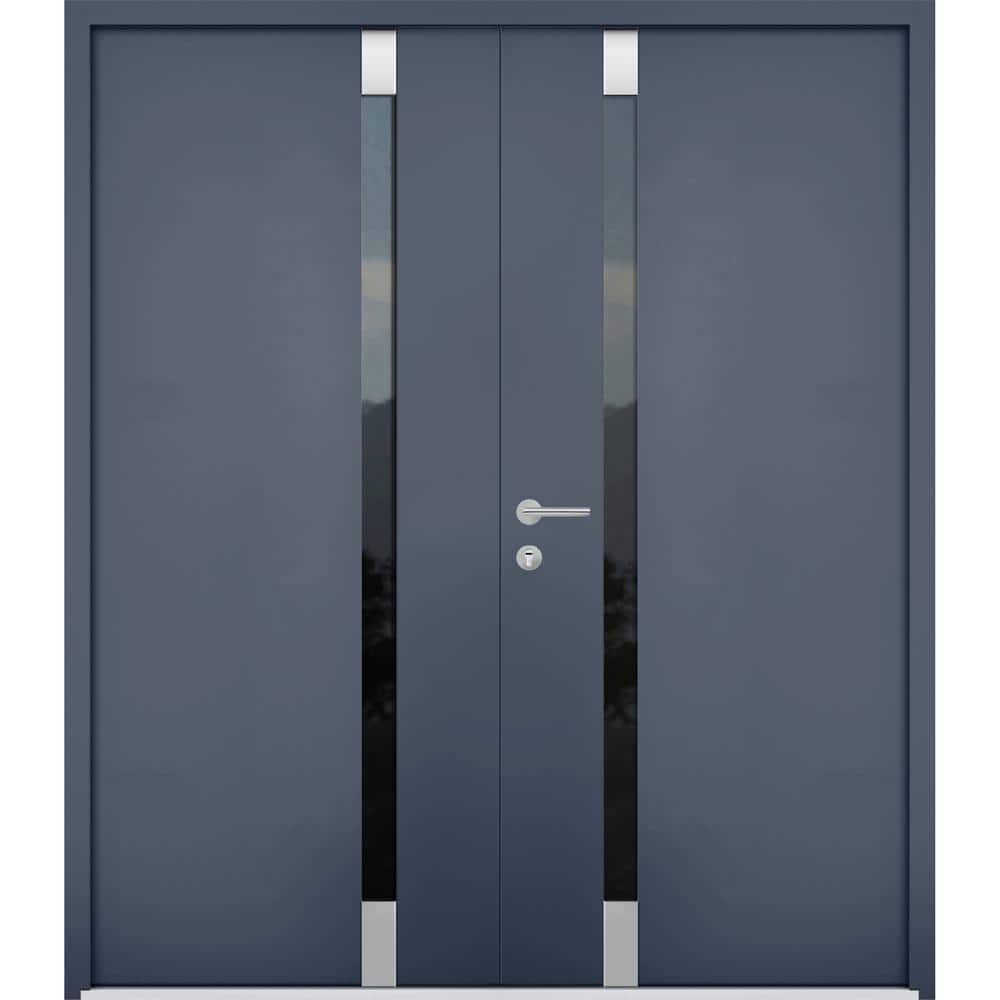 VDOMDOORS 6777 72 in. x 80 in. Left-Hand/Inswing Tinted Glass Gray ...