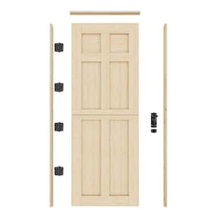 ARK DESIGN 32 in. x 80 in. Solid Pine Universal 6 Panel with Lock ...