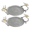 Benjara Silver Decorative Tray (Set of 2) BM286142 - The Home Depot