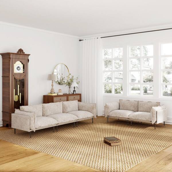 Magic Home Living Room Set 111 in. 3-Seat and 75 in. Loveseat Tapered ...