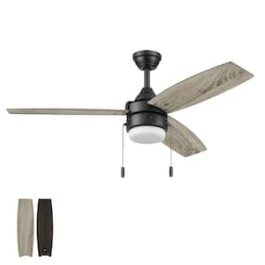 Honeywell Eamon 52 in. Indoor Black LED Color Changing Modern Ceiling Fan with Remote Control ...