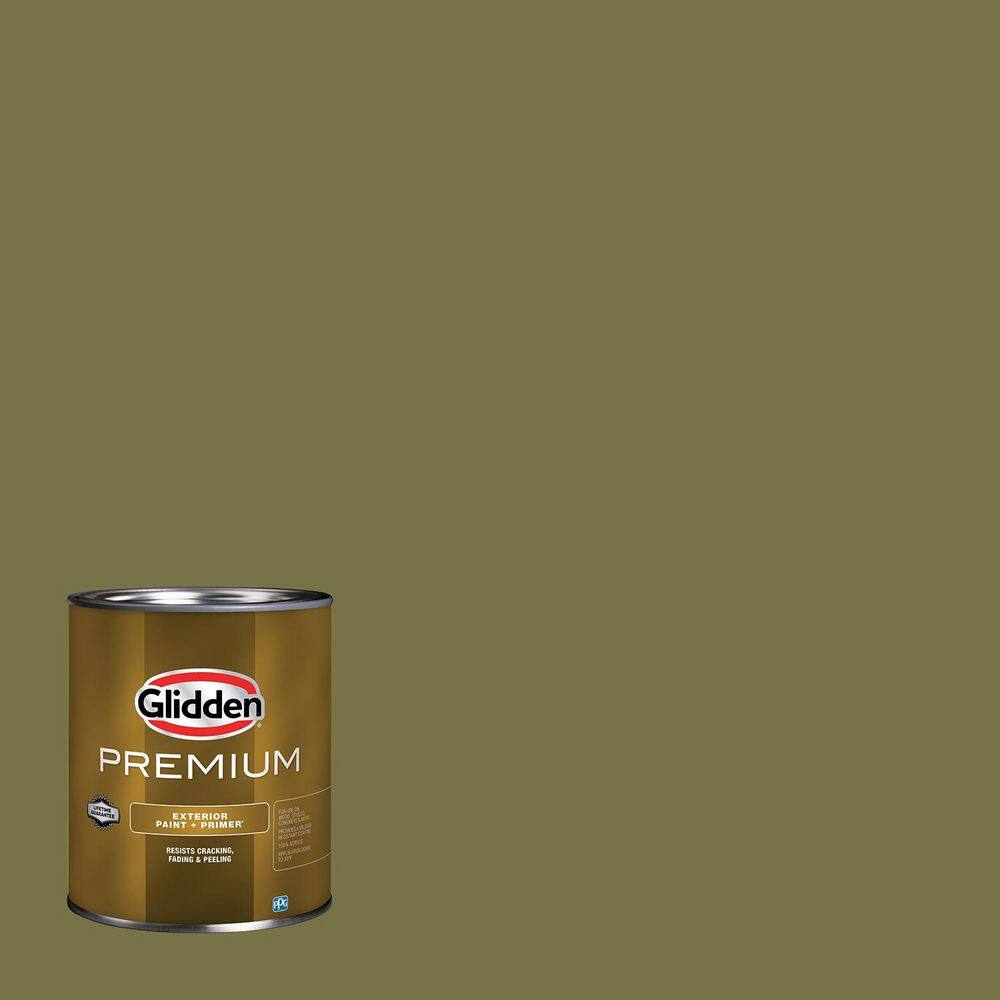 Glidden Premium 1 qt. PPG1114-7 Autumn Fern Semi-Gloss Exterior Latex ...