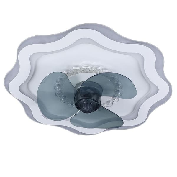 OUKANING 19 in. Modern Integrated LED Indoor Flower Shape Ceiling Fan ...