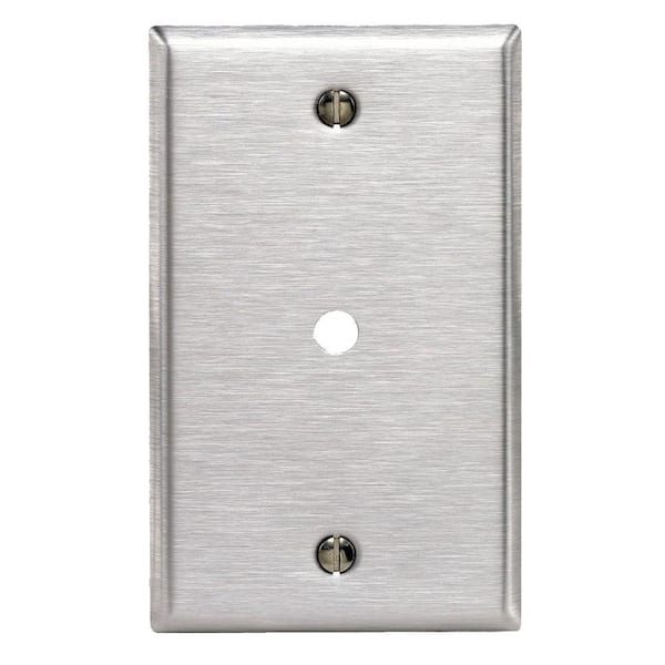 Leviton Stainless Steel 1-Gang Phone Jack Wall Plate (1-Pack)-84013-40 ...