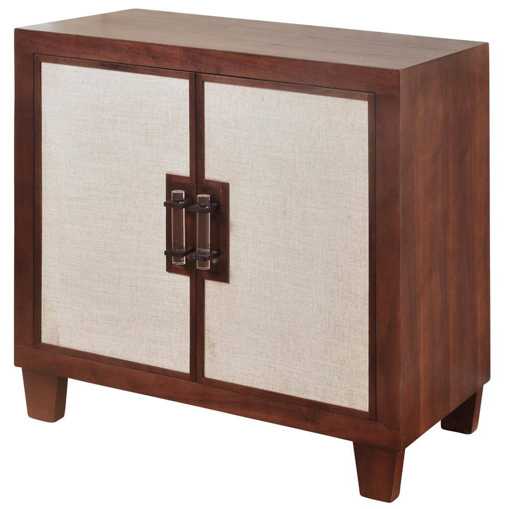 StyleCraft 2-Door Natural Walnut Beige Linen Doors Linen Door Cabinet ...