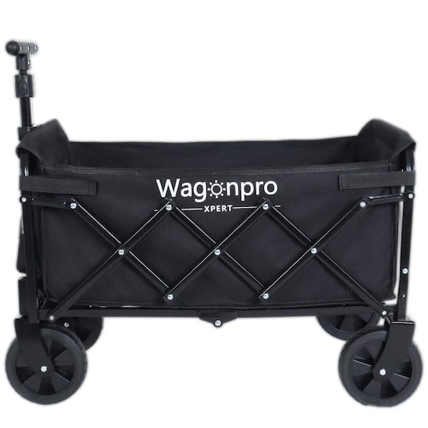 3 cu. ft. Expandable Dual-Layer Utility Collapsible Wagon Steel Garden ...