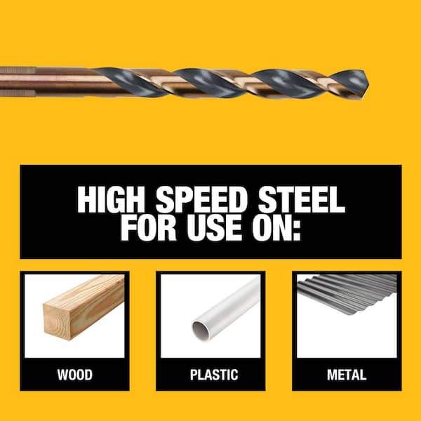 DEWALT Black and Gold Twist Drill Bit Set (21-Piece) DWA1181 - The Home ...