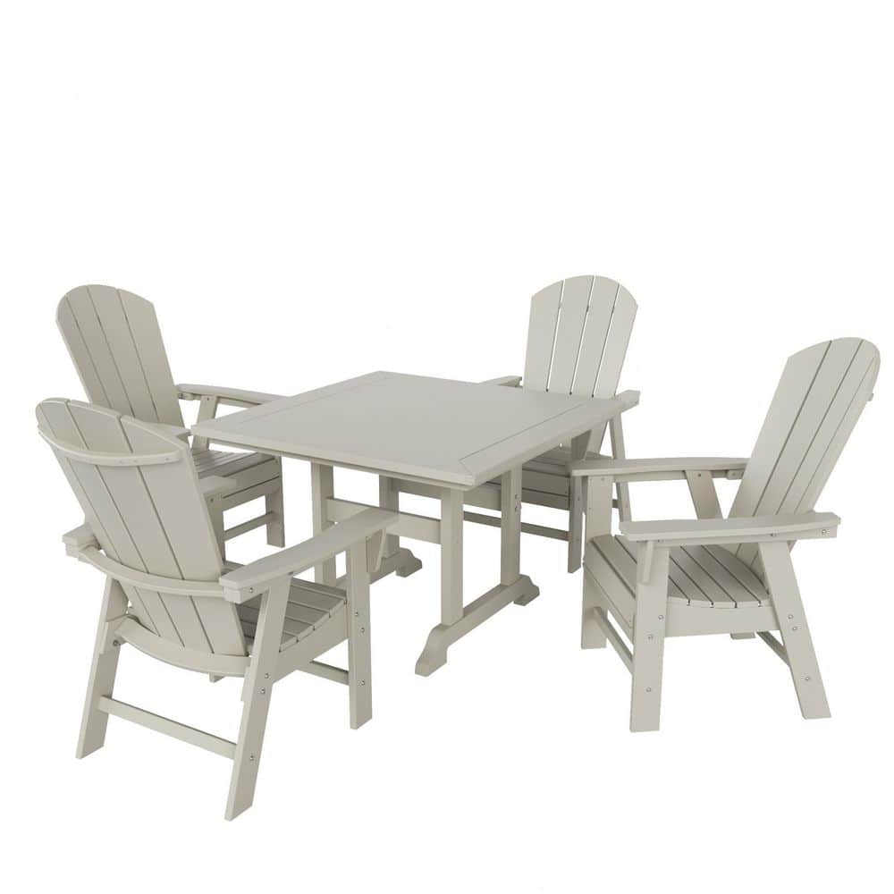WESTIN OUTDOOR Laguna Outdoor Patio Adirondack Weather Resistant Sand 5 ...
