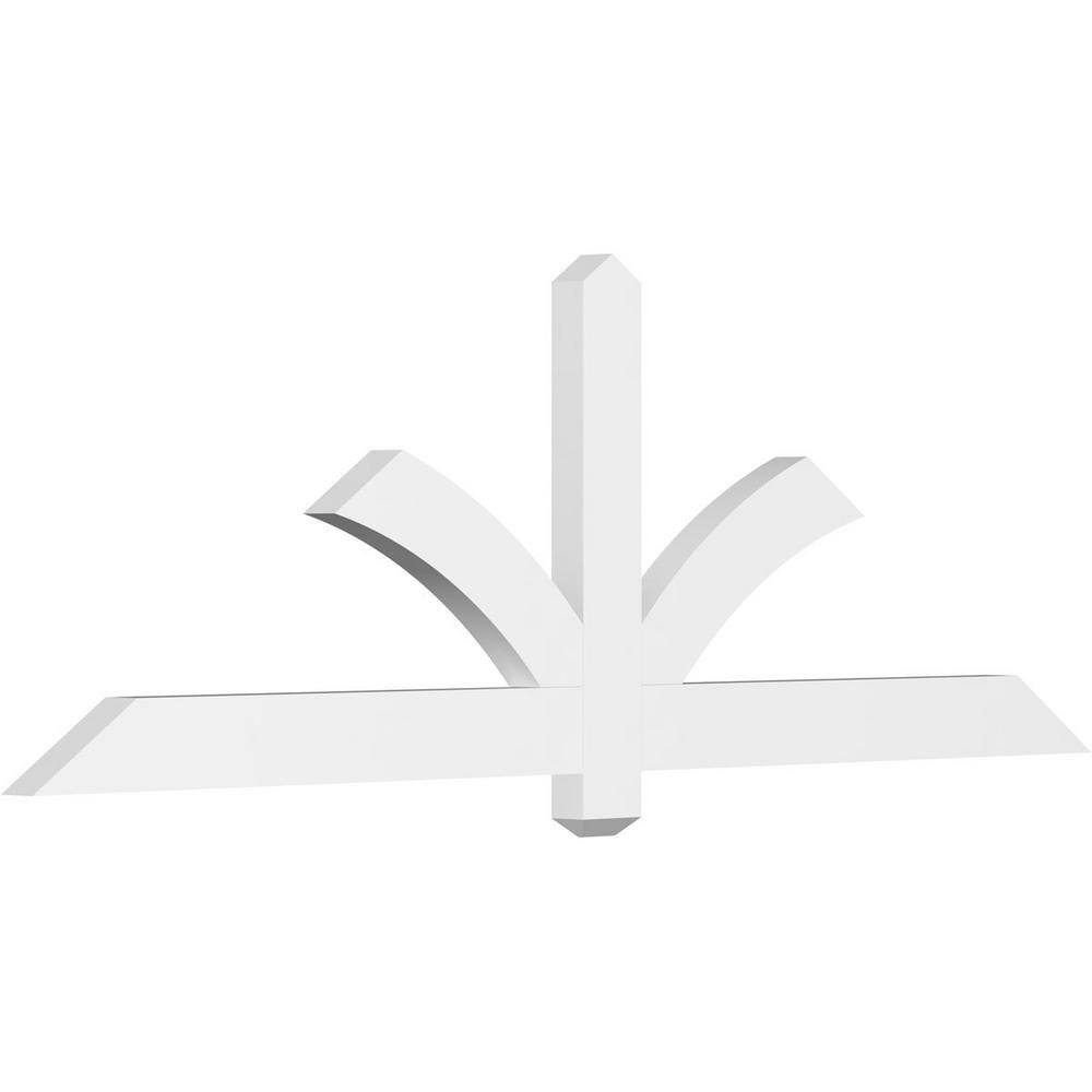 Ekena Millwork 72 in. W x 24 in. H x 2 in. D x 4 in. F, 8/12 Pitch, Redmond Signature Urethane ...