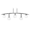 Siena 5-Light Matte Black Billiard-Light with White Marble Glass Shades ...