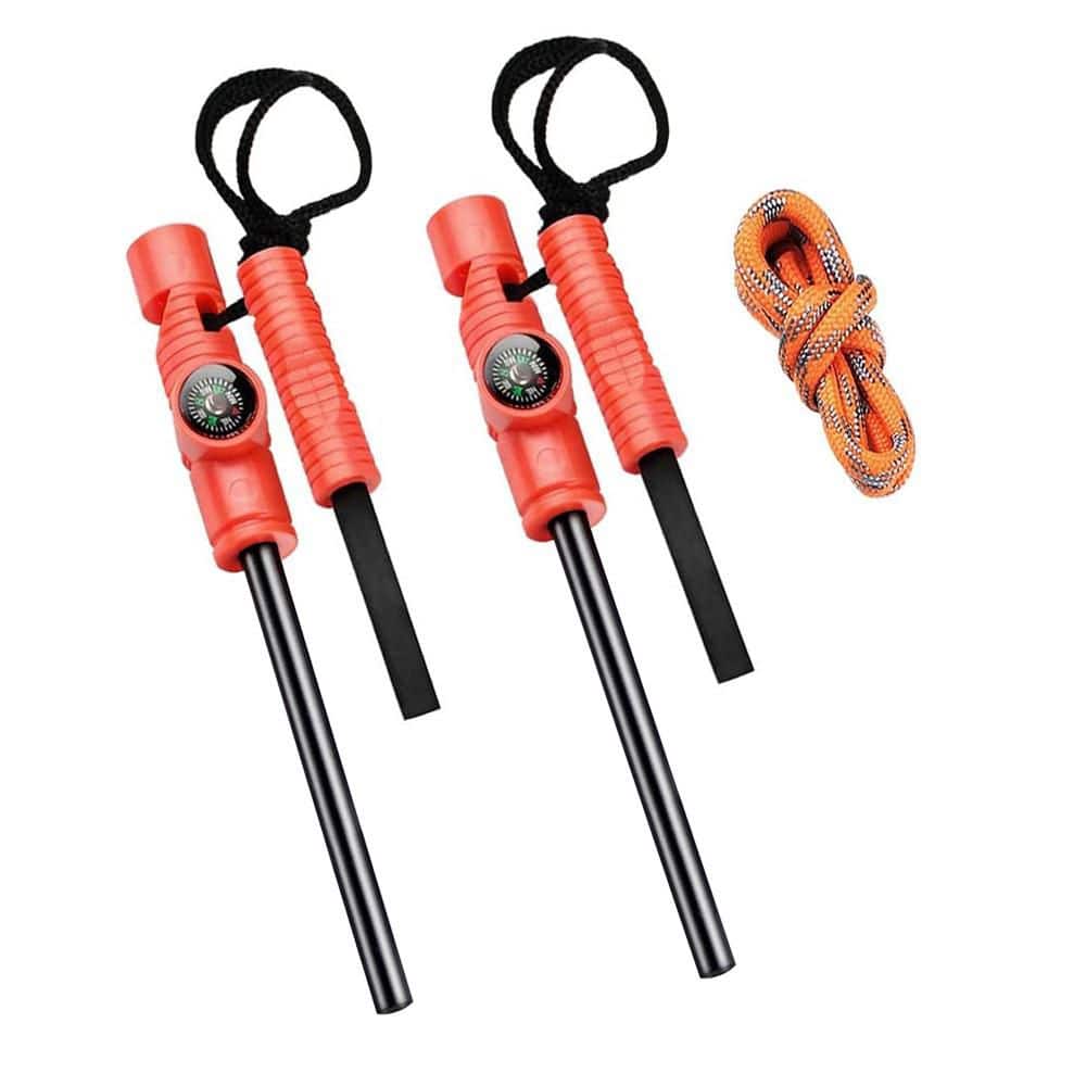 SenQWFa 5 in. AF-381plus Black Emergency Paracord Fire Starter with ...