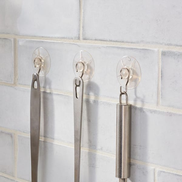 OOK 5 lb. Clear-Plastic Suction-Cup Hooks (3-Pack) 534904 - The Home Depot