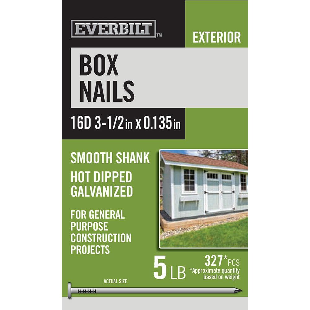 Everbilt 16D 3-1/2 in. Box Nails Hot Dipped Galvanized 5 lbs ...