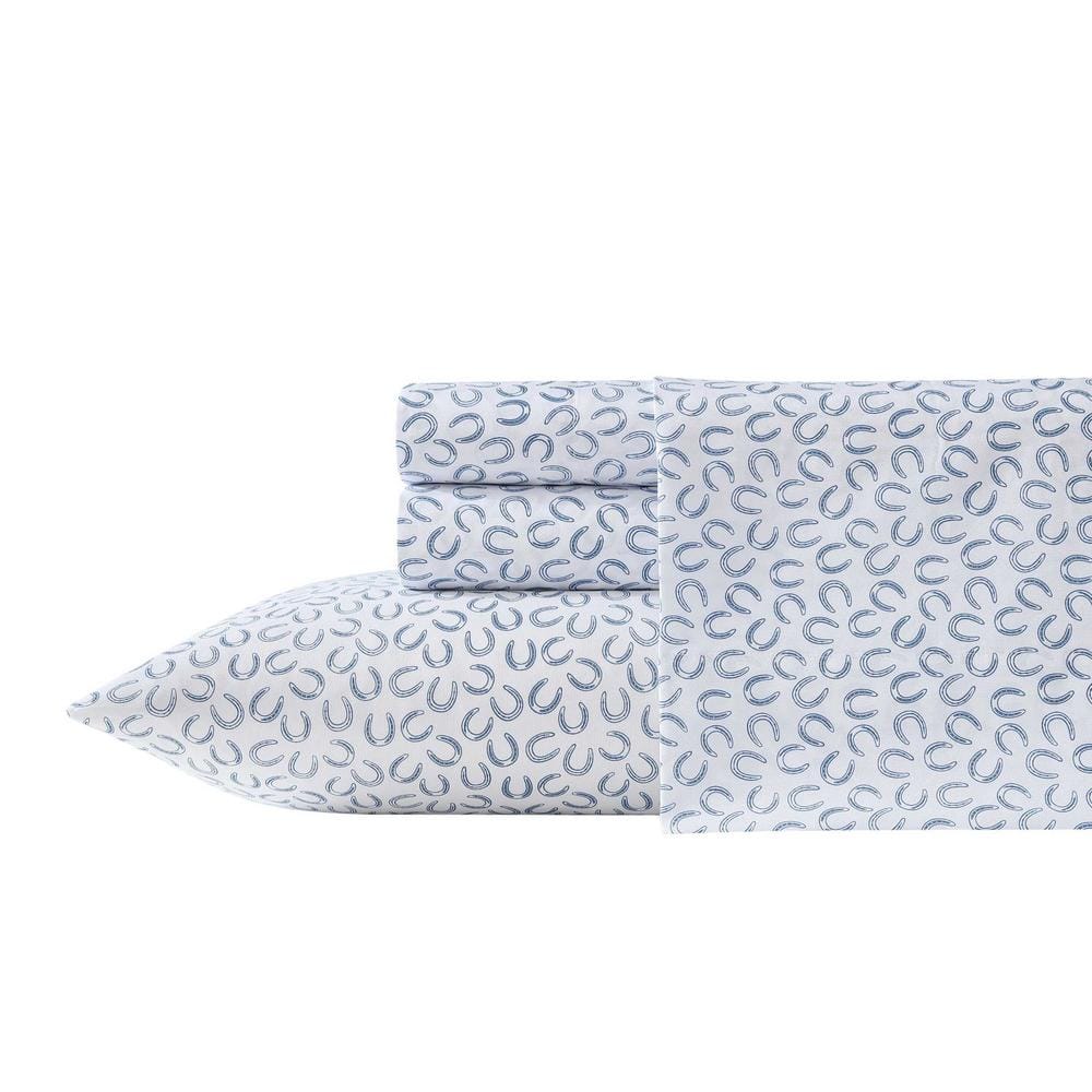 Wrangler Horseshoe 4 Piece Blue Microfiber King Sheet Set USHSA01313103 ...